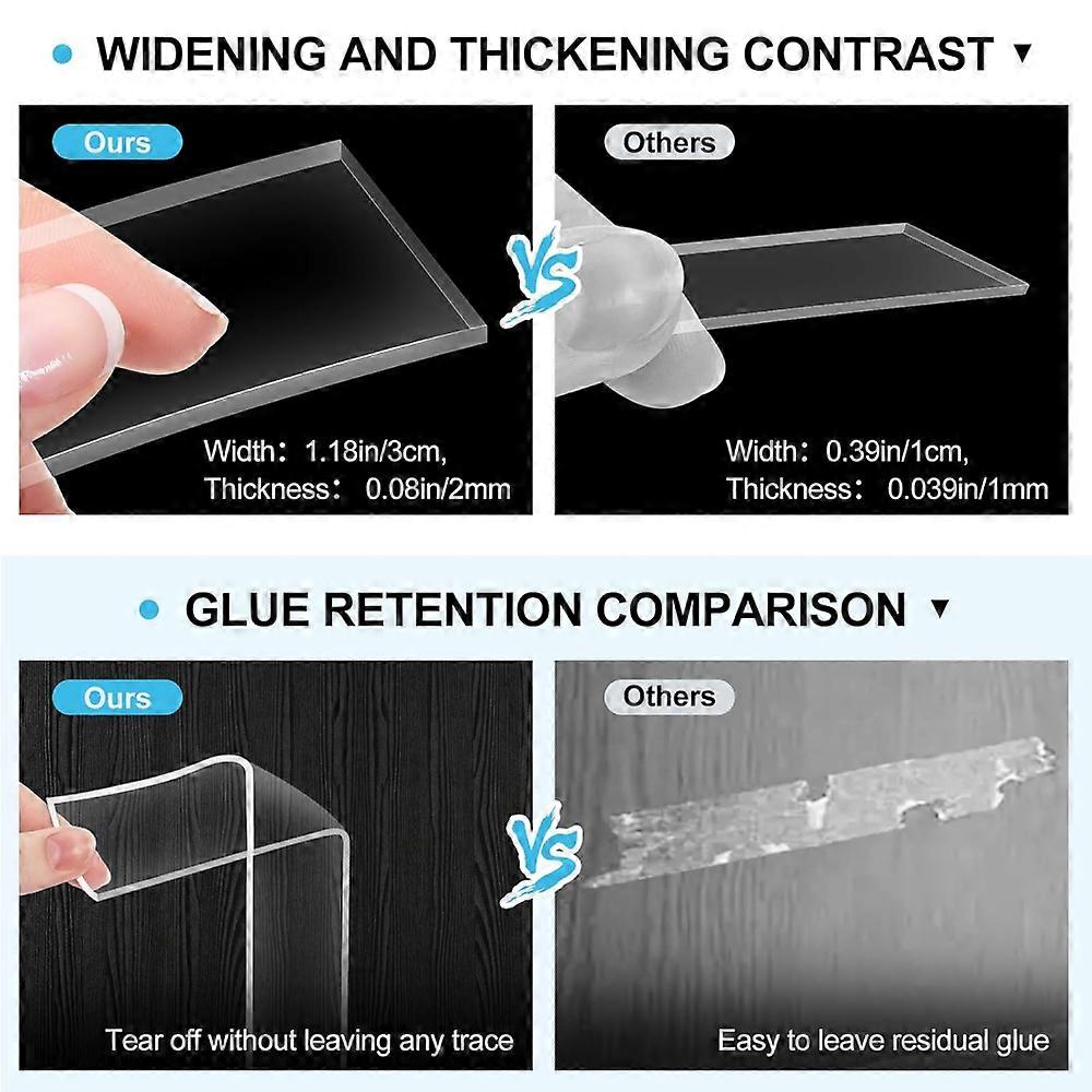 Transparent double-sided adhesive tape, strong removable mounting tape ...
