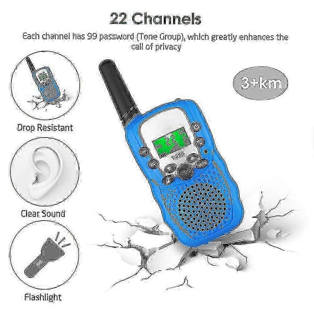 Kids Walkie Talkie 3-Pack, 3 Mile Long Range, with Backlit LCD ...