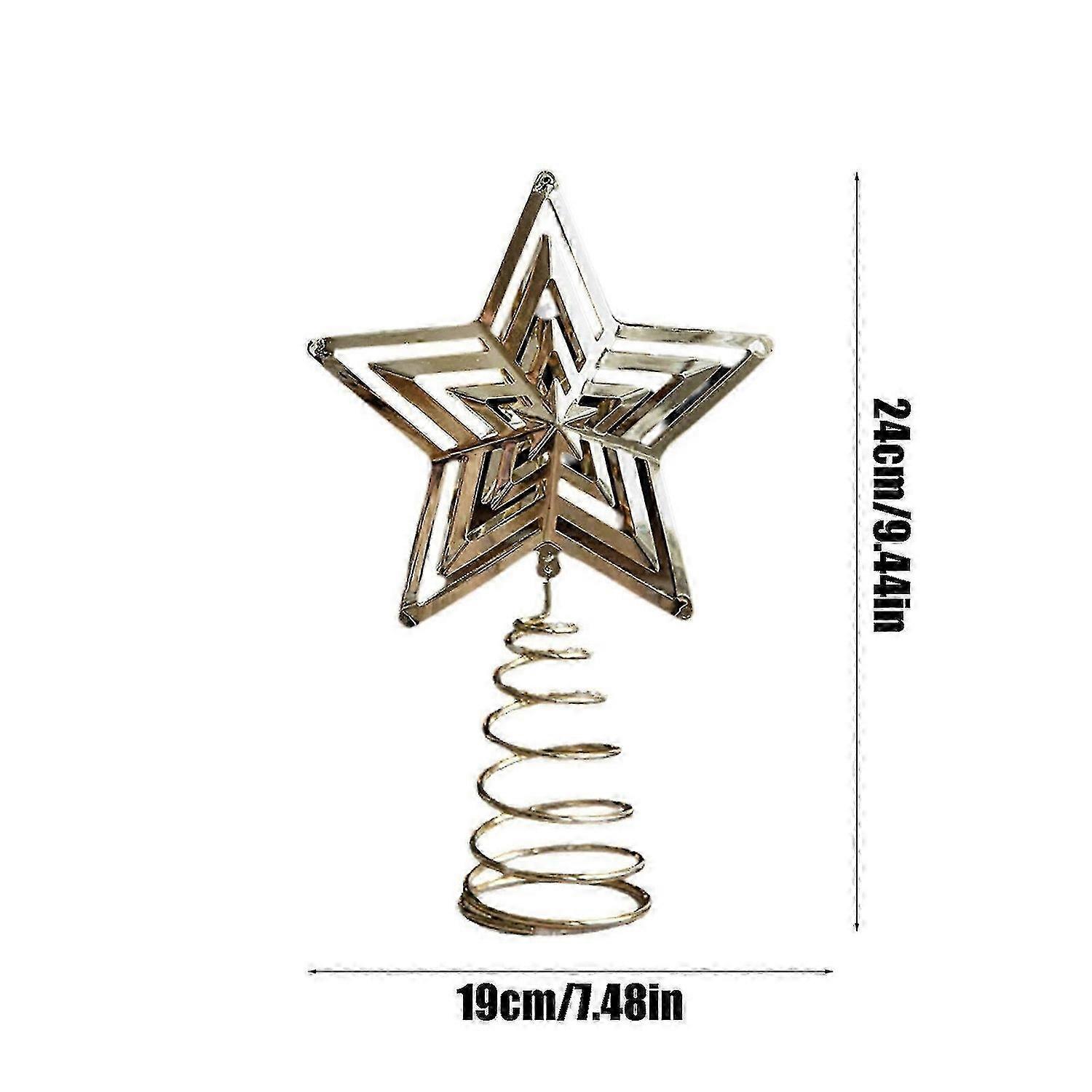 christmas tree Gold Iron Tree Top Star Christmas Tree Golden Five ...