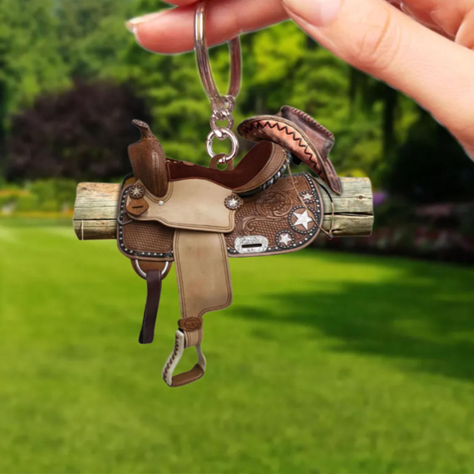 Personalized Saddle Acrylic Keychain Pendant Car View Mirror Hanging ...