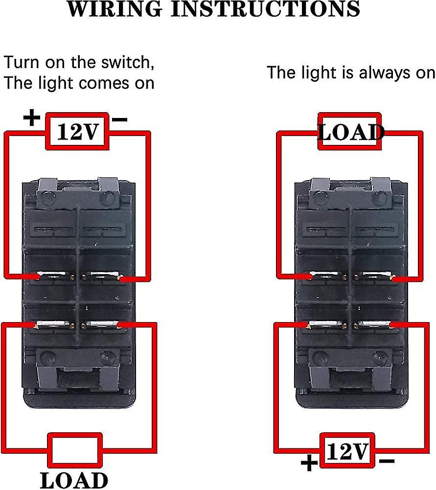 12v 20 Amp Toggle Switch Waterproof Red Led On/off Boat Marine Rocker ...