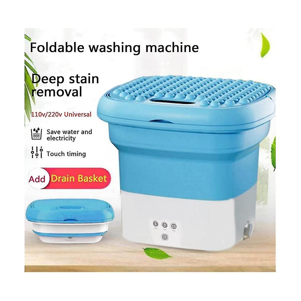 Blue Washing Machine, Mini Folding Washing Machine Combo With Small ...
