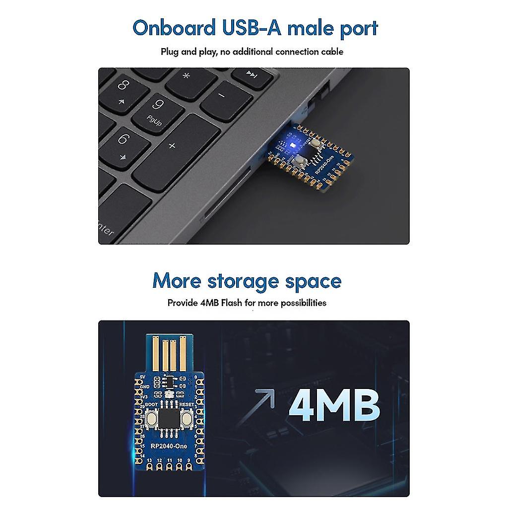 Compact Raspberry Pi Rp2040-one Development Board Usb Type-a Port 4mb ...
