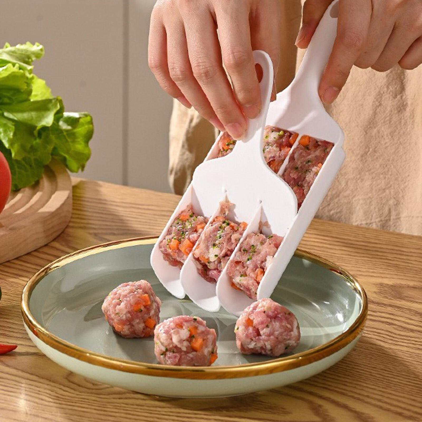 Plastic Kitchen Triple Meatball Maker Rice Balls Mold Meat Baller Spoon ...