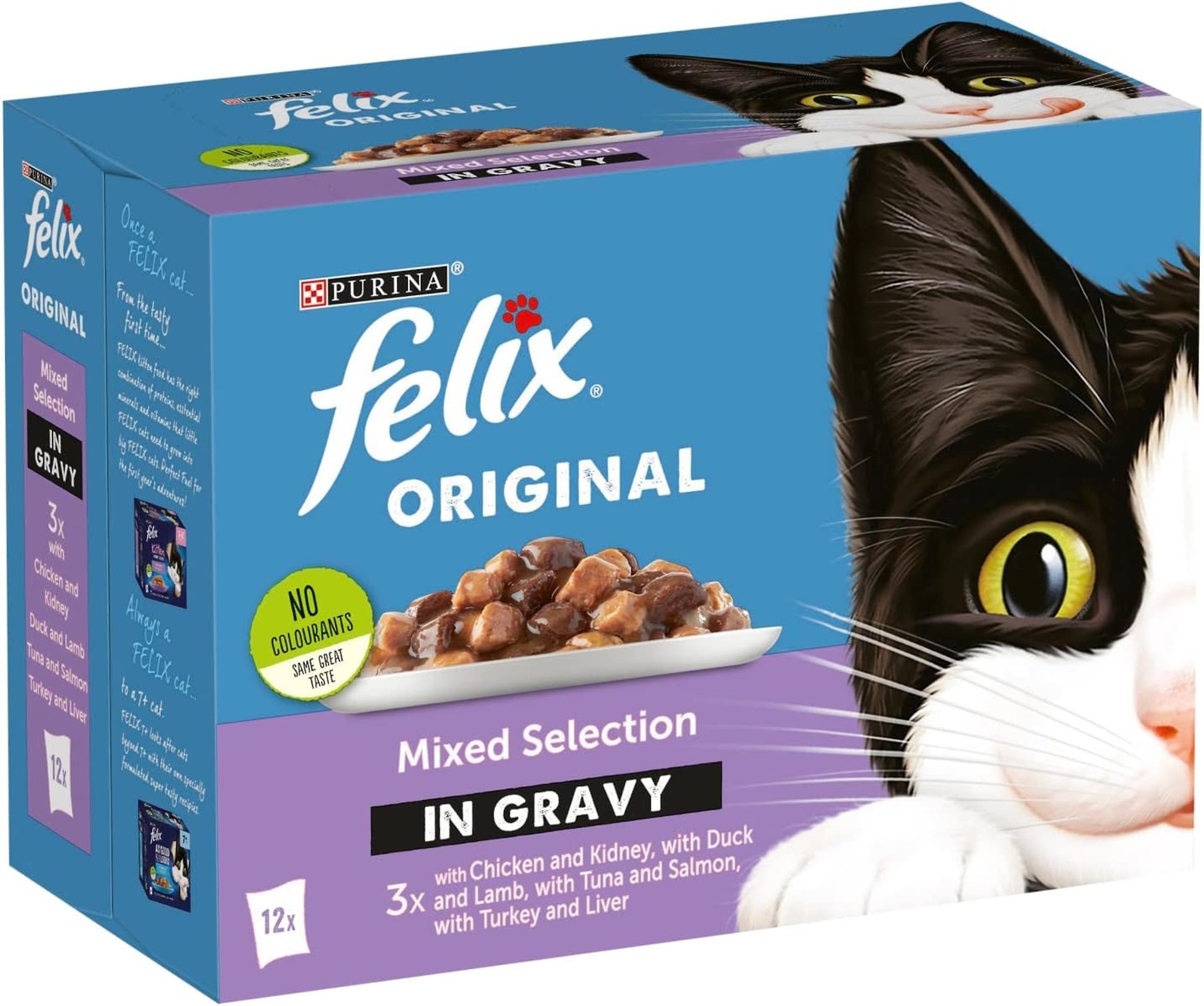 Felix Cat Wet Food Pouch Gravy 12 Pack 4 x 100g | Fruugo UK