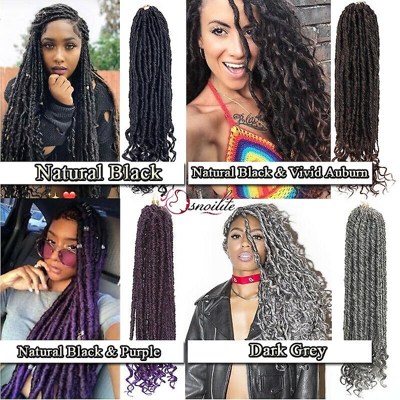 16 Inches Goddess Faux Locs Crochet Hair Silky Soft Natural DreadLocks ...