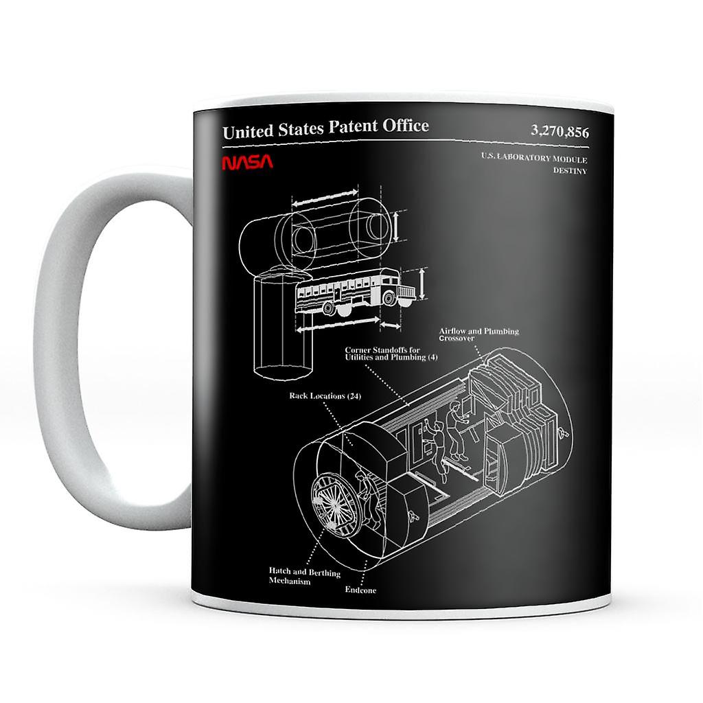 NASA US Laboratory Module Destiny Blueprint Mug | Fruugo UK