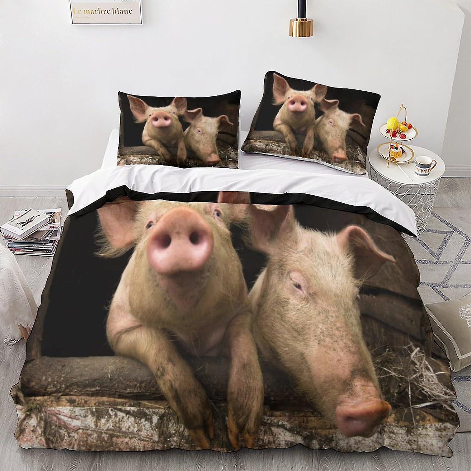 PACUM Pig Swine Duvet Cover Set 3D Printed Decorative Bedding Cute ...