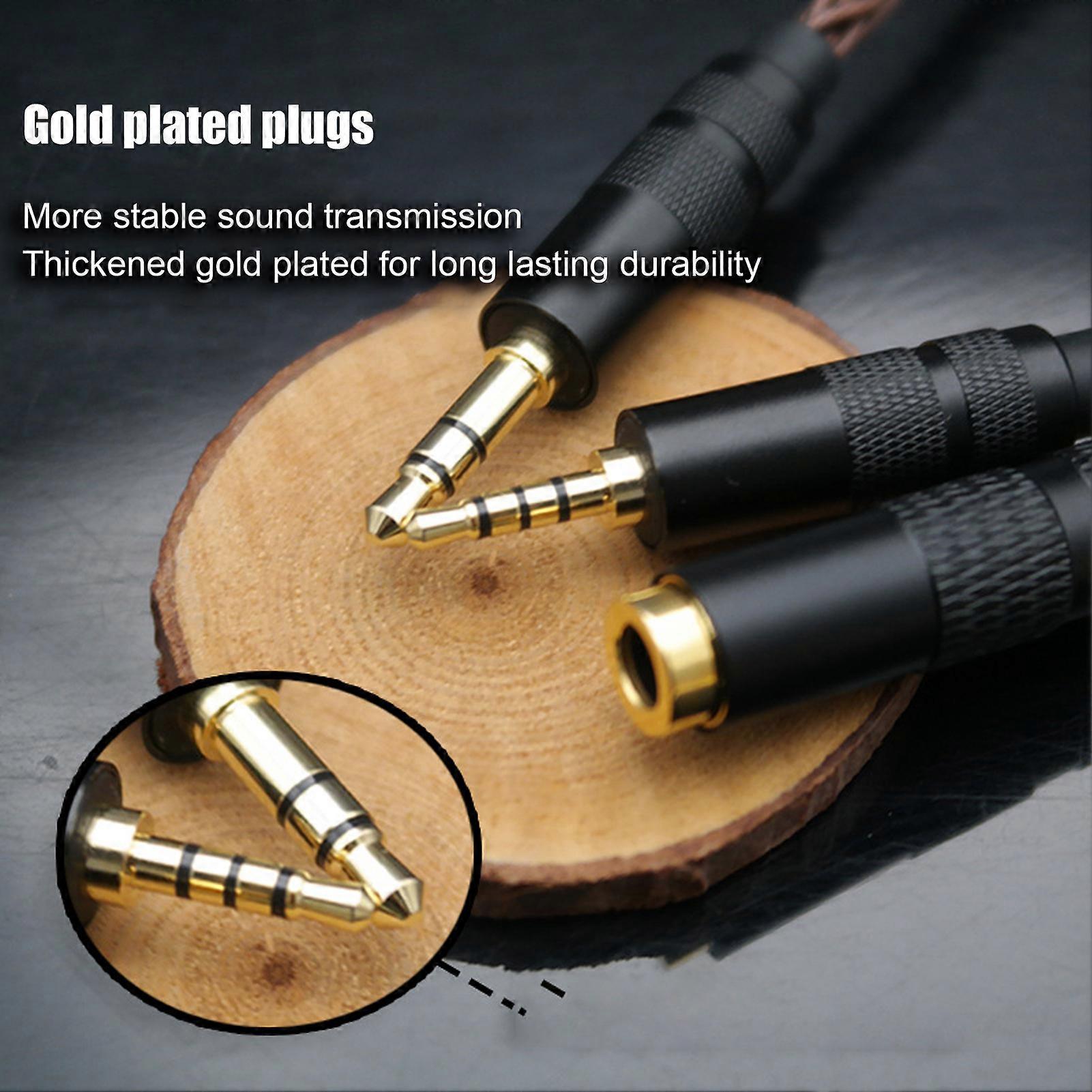 4.4mm Balanced Female to 3.5mm Stereo Male Adapter Cable Gold Plated Connectors Portable ...