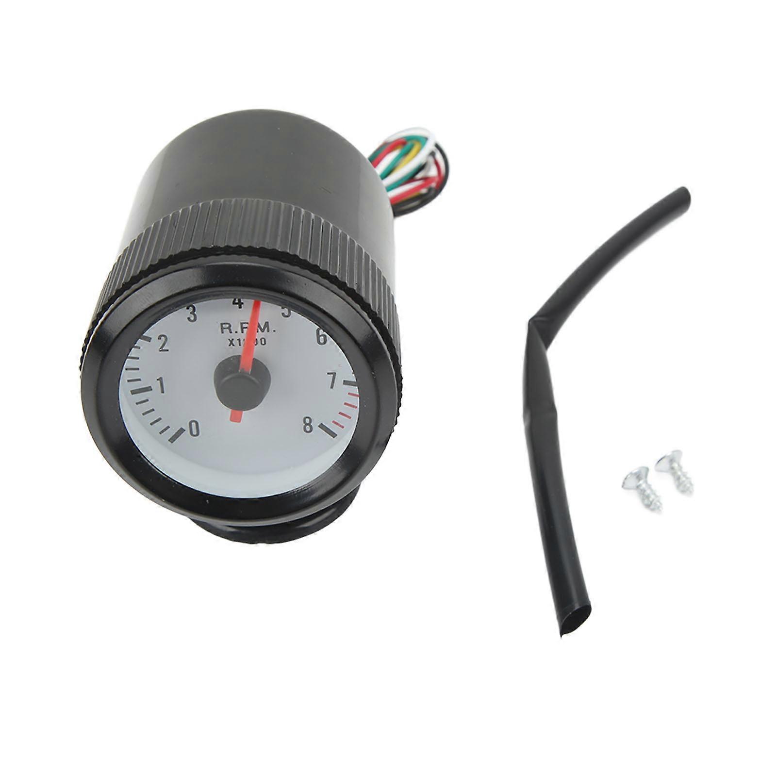 0?8000RPM Tachometer 52mm Tacho Gauge Blue LED Backlight for 4 6 8 ...