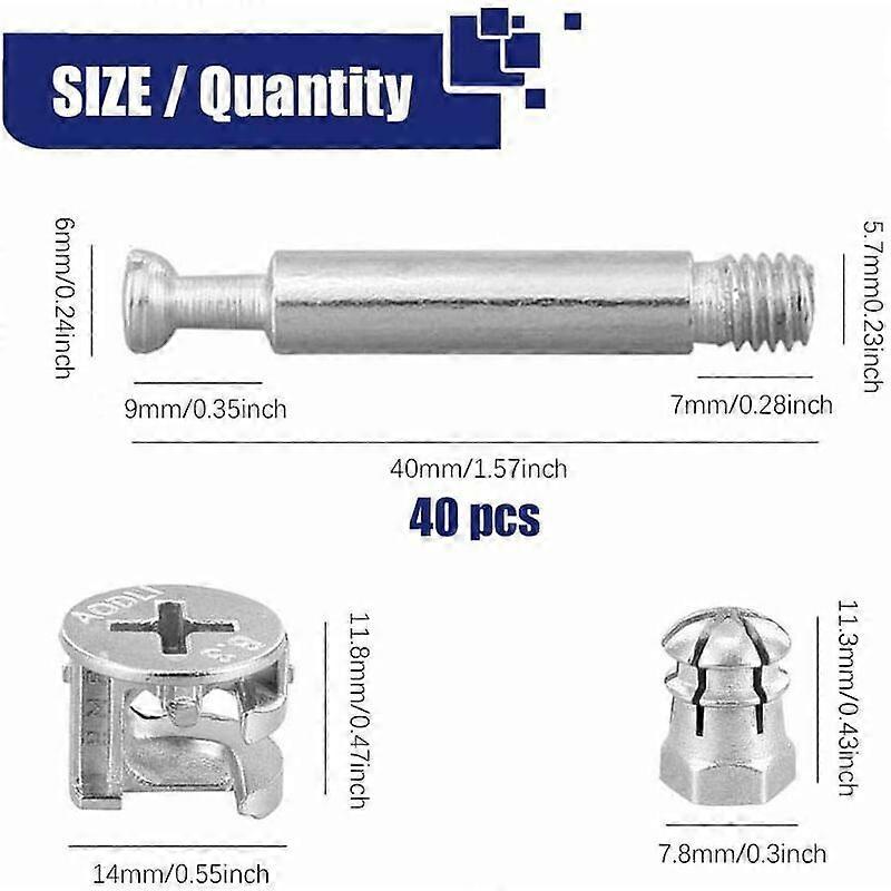 TRIP 40 Set Cam Connector 15mm Furniture Cabinet Panel Connection ...