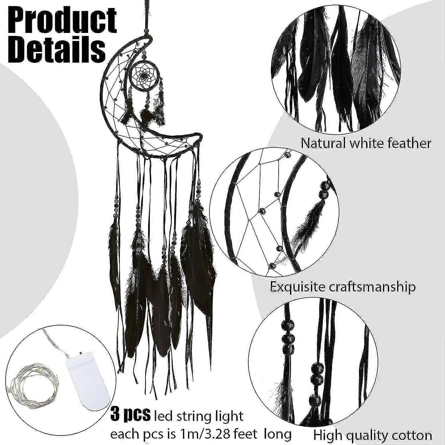 3 Pieces Macrame Dream Catcher Moon Sun Star Design Woven Wall Hanging ...