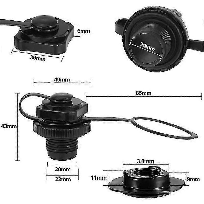 5 Pcs Air Valve Inflatable Boat Spiral Air Plugs Inflation Replacement ...