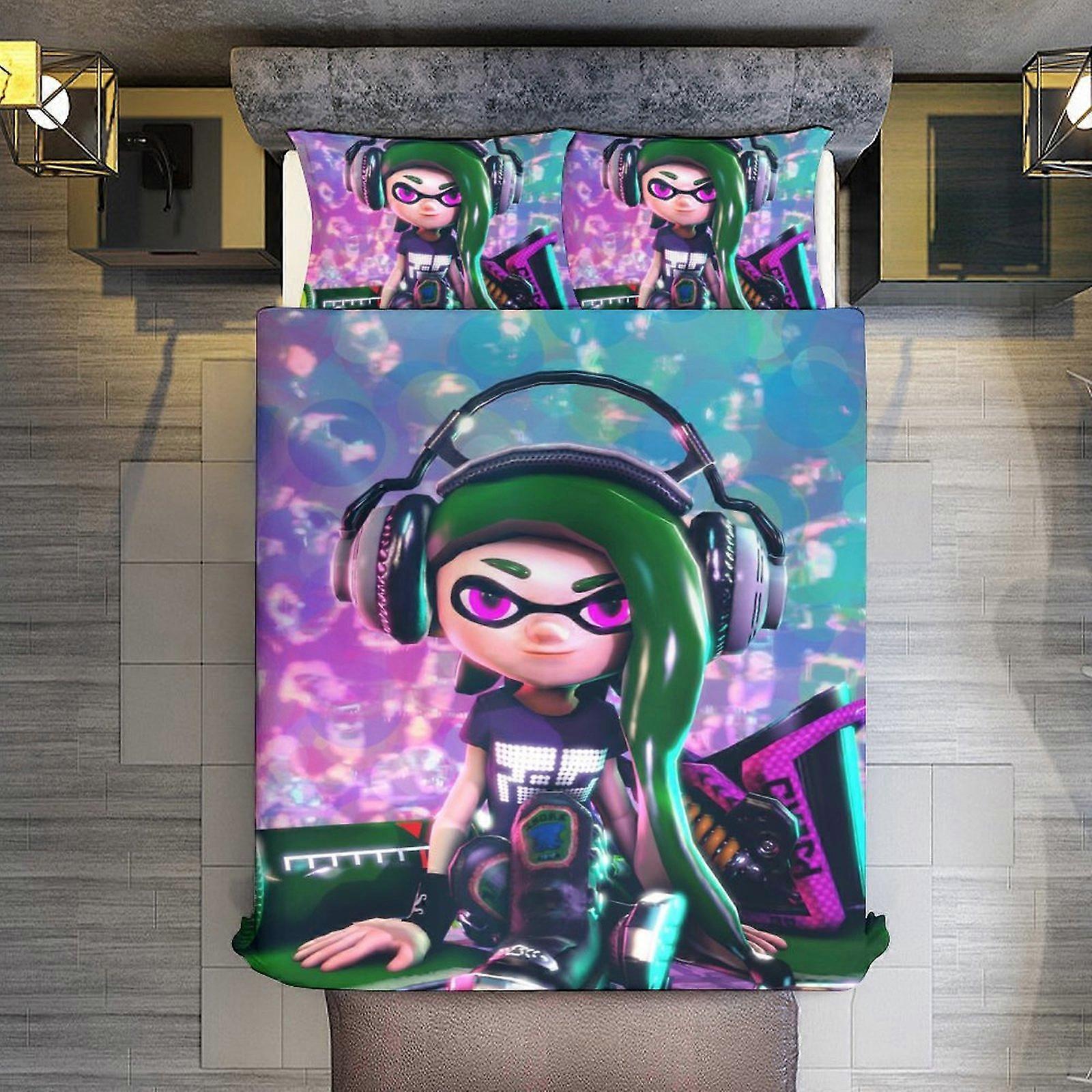 x168 Splatoon Comforter Set 3 Pieces Quilt Cover Set Soft Bedding Sets ...
