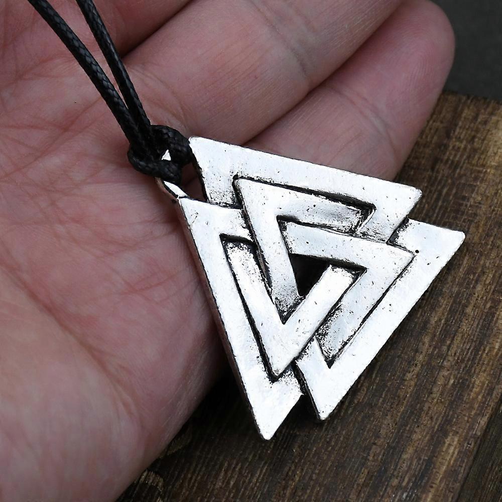 Viking jewelry Triangle Trinity Men Necklace Antique Valknut Rune ...