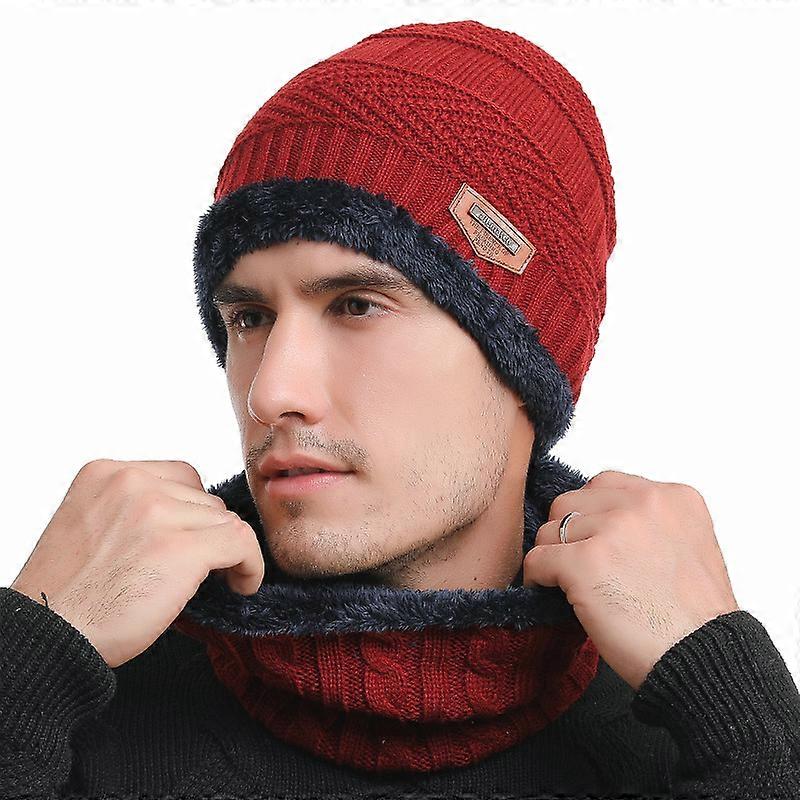 Winter creative style Korean woolen hat and bib one thick knitted hat ...