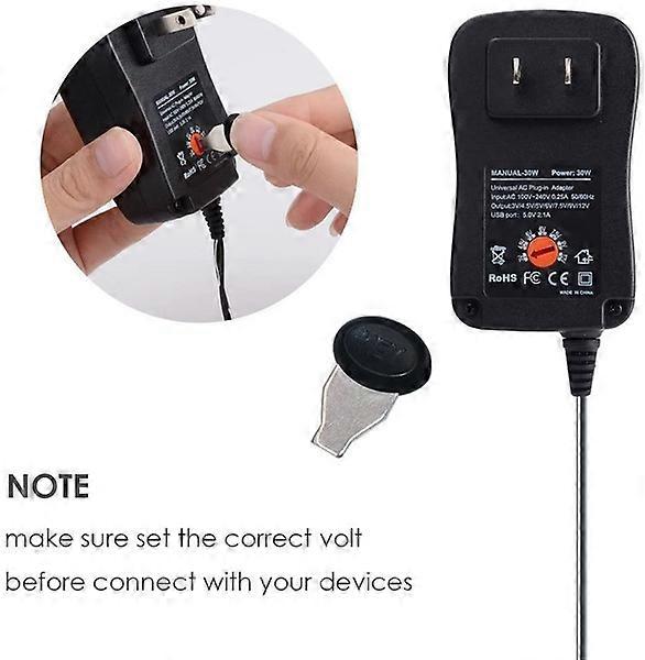 ZK-30W Universal Adapter 3V-12V Adjustable Switching Power Transformer ...