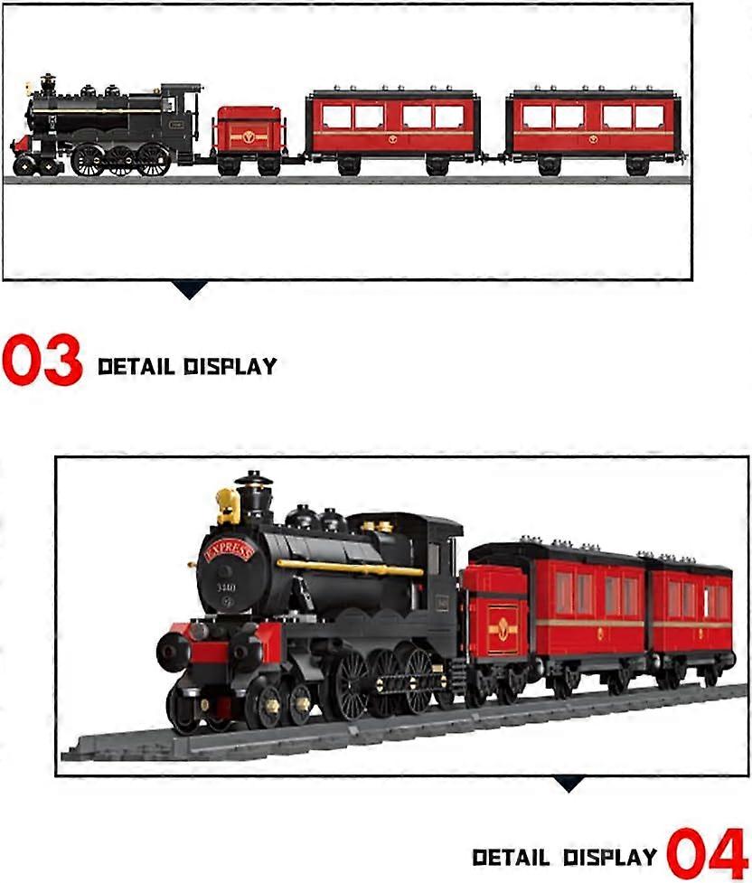 Locomotive Train Building Blocks Set, MOC Train Locomotive Model with ...