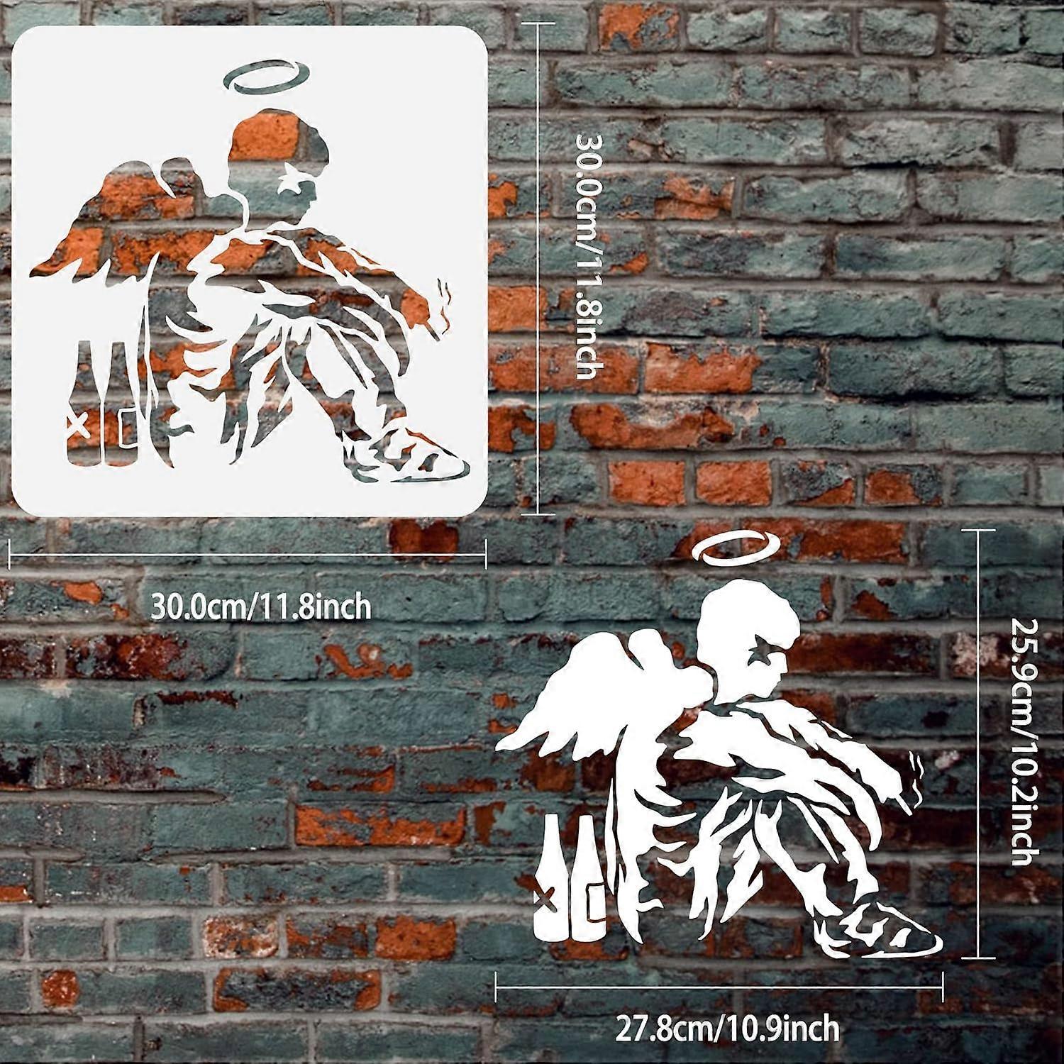 Banksy Fallen Angel Stencil 11.8x11.8inch Reusable Fallen Angel with ...