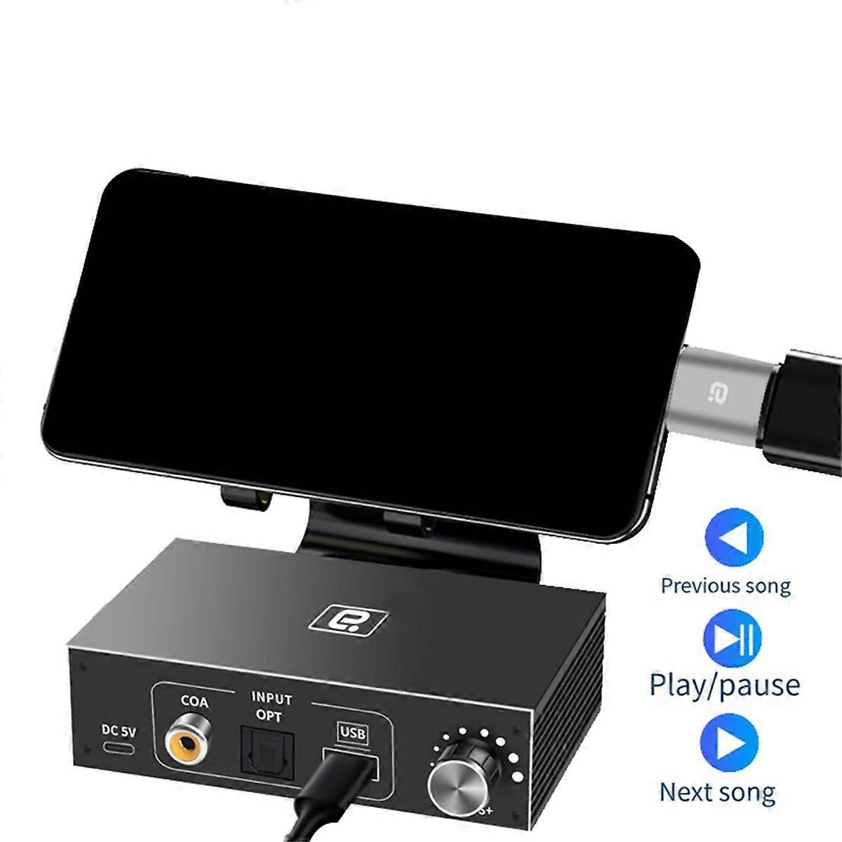 192KHz HiFi Audio Decoder DAC Digital to Analog Converter Adapter TV ...