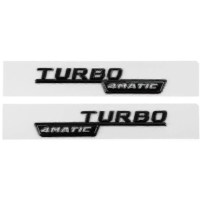 3d Abs Black Turbo Amg Logo Turbo 4matic Emblem Car Fender Badge For ...