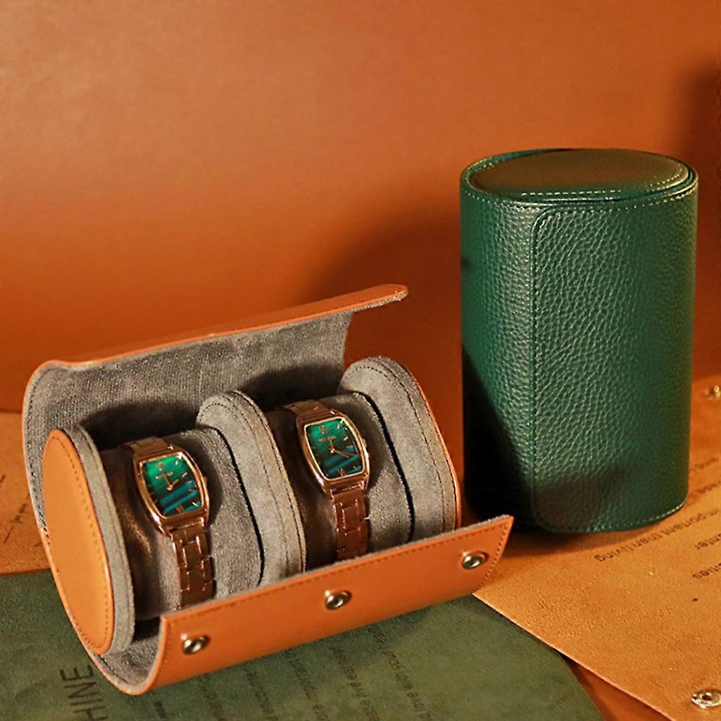 Luxury Velvet Interior Watch Box Multifunctional 2 Grids Leather Watch ...