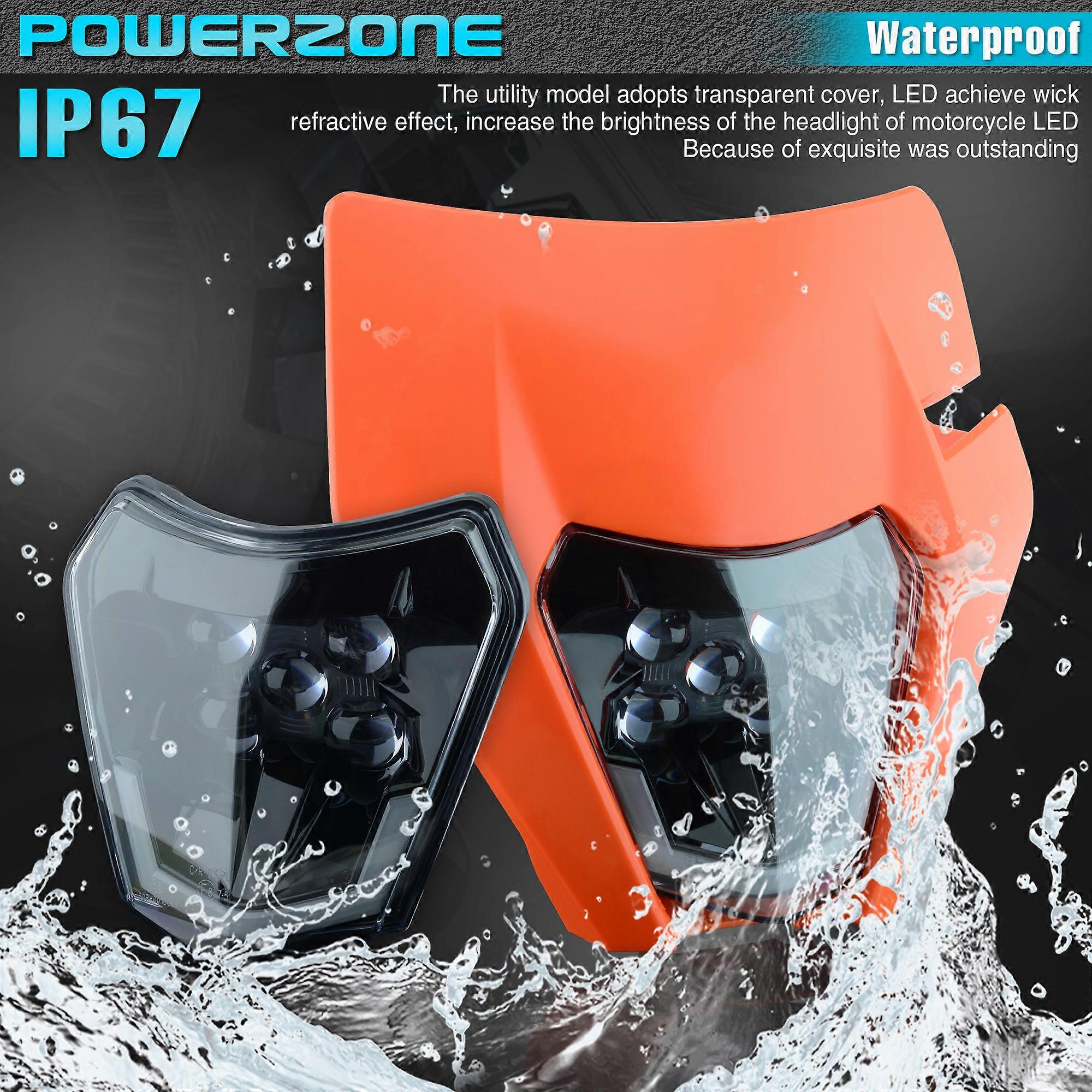 PowerZone Motorcycle LED Headlight Headlamp Head Light Supermoto ...