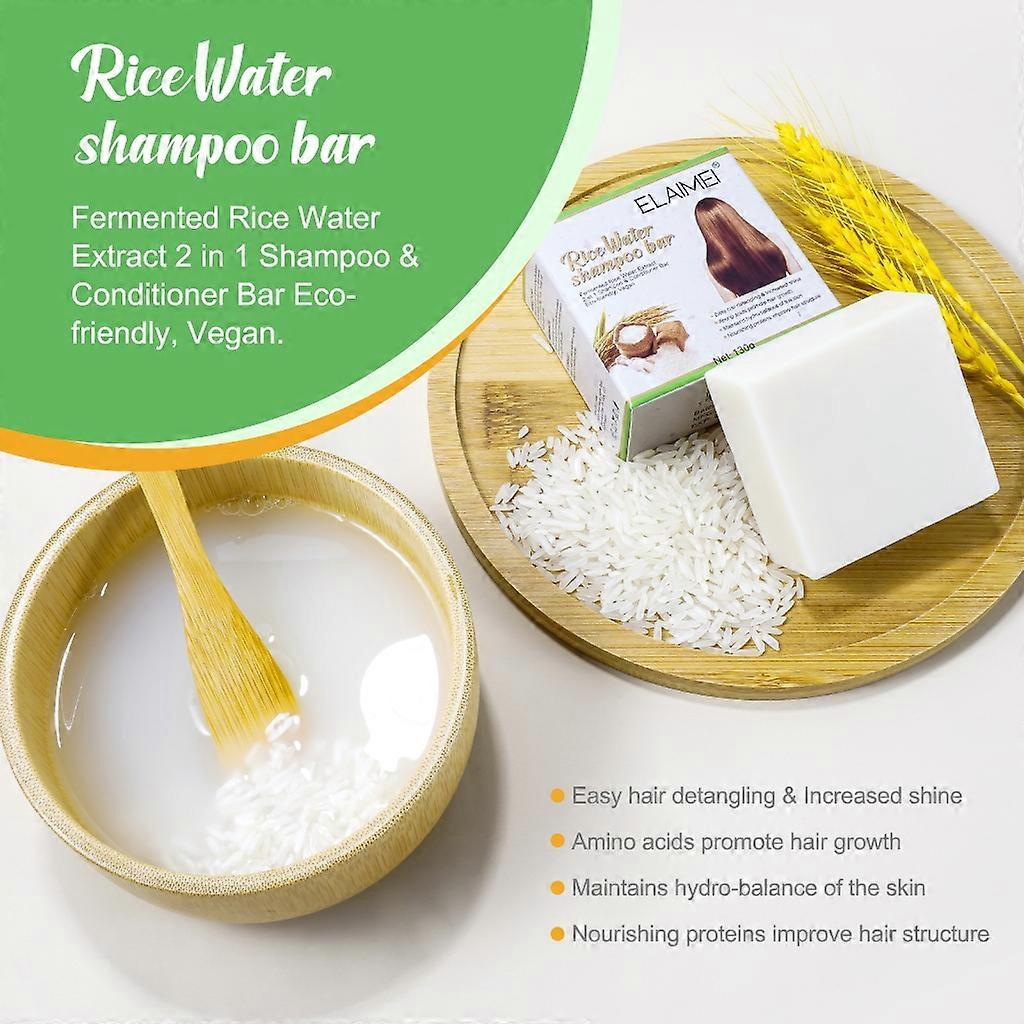 Rice Shampoo Bar Hair Growth Shampoo Soap Anti-Hair Loss Rice Water ...