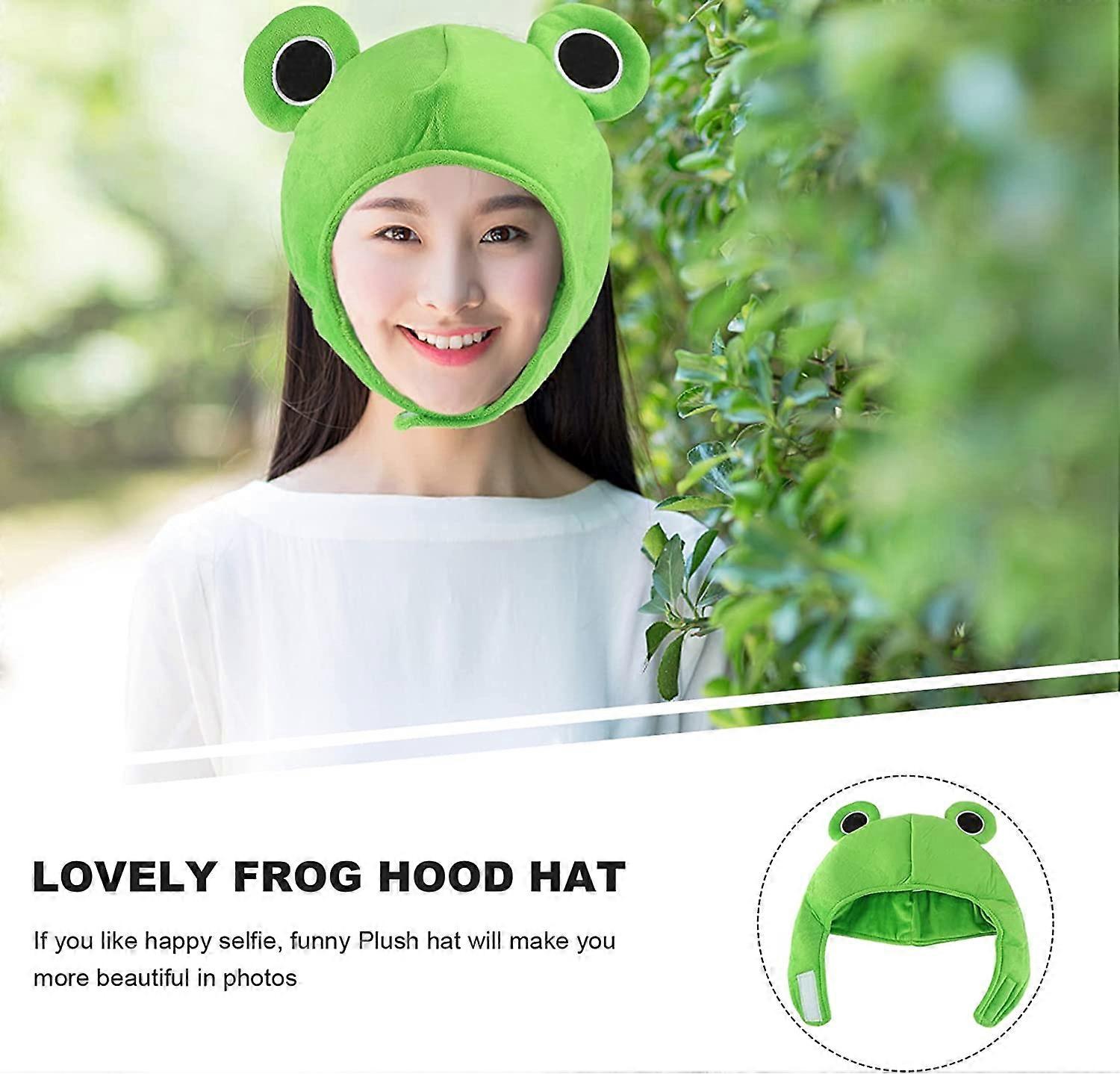 Costume Hat for Adults Funny Frog Shaped Hat Novelty Hat Plush Frog ...