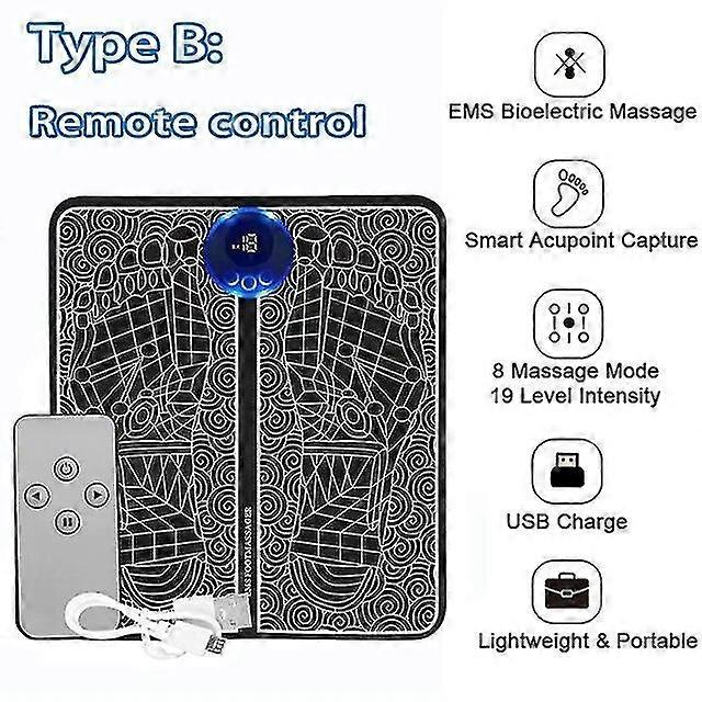 Electric Foot Massager Pad Relief Pain Relax Feet Acupoints Massage Mat ...