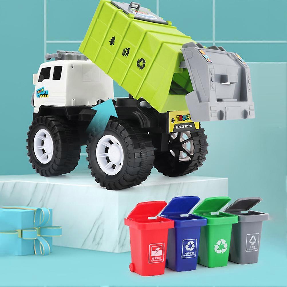 Garbage Truck with 4 Trash Sorting Cans for Kids Sanitation Truck Car ...