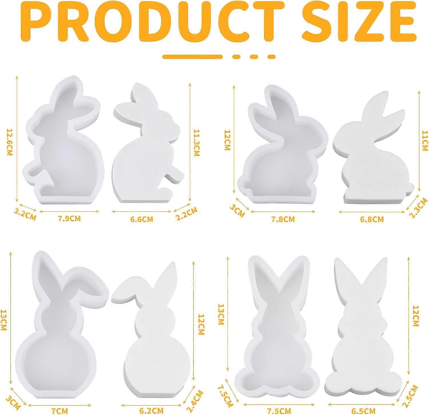 Pack of 4 Easter Bunny Silicone Moulds, Easter Bunny Silicone Moulds ...