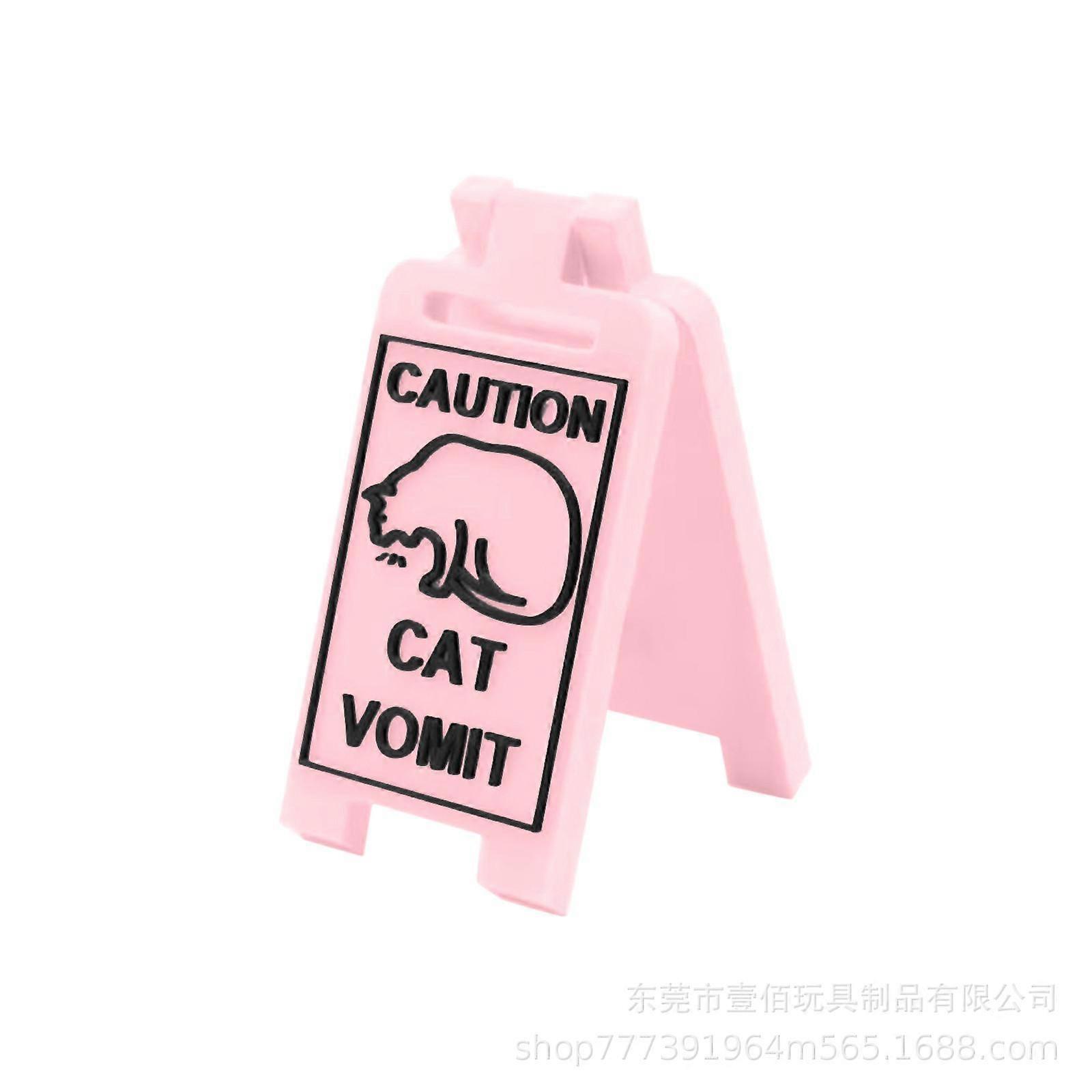 Cat Vomit Caution Sign Funny Gag Gift Yellow 3D Printed Caution Vomit ...