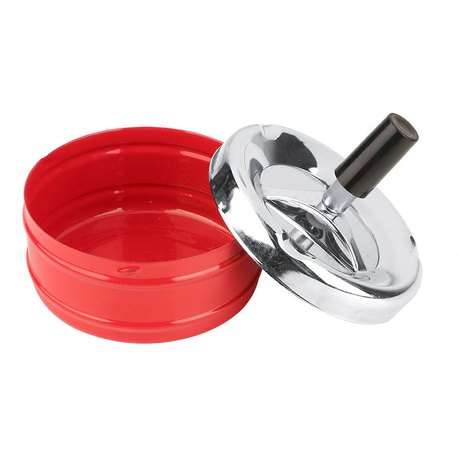 Indoor Outdoor Smoking Ashtray Metal Ashtray Wiring Round Push Down Red ...