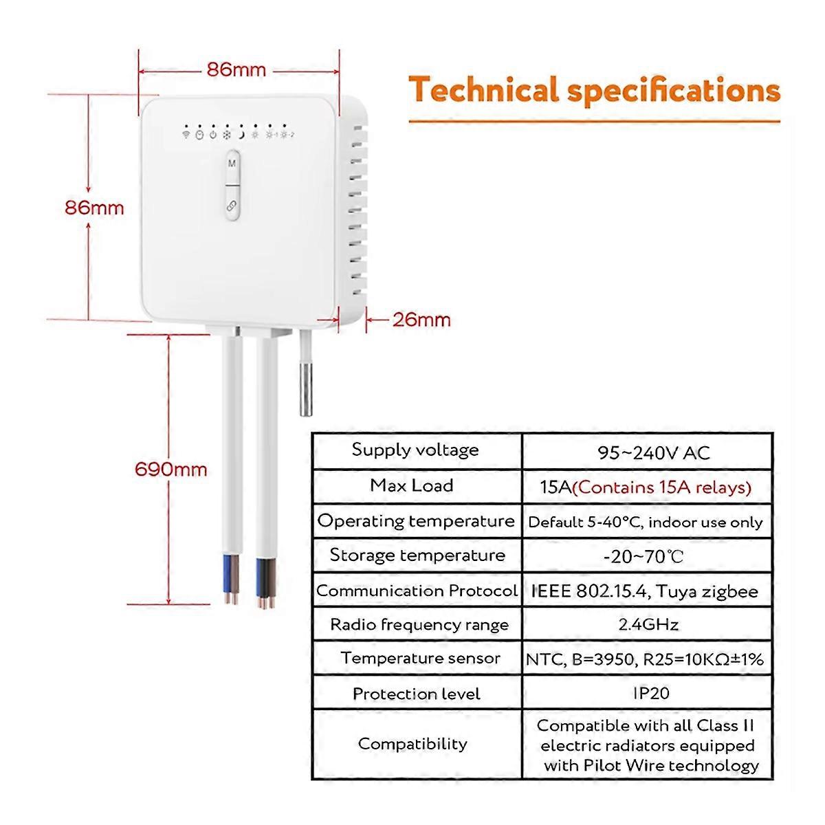 Tuya ZigBee Smart Thermostat for Pilot Wire Heating Radiator Support ...