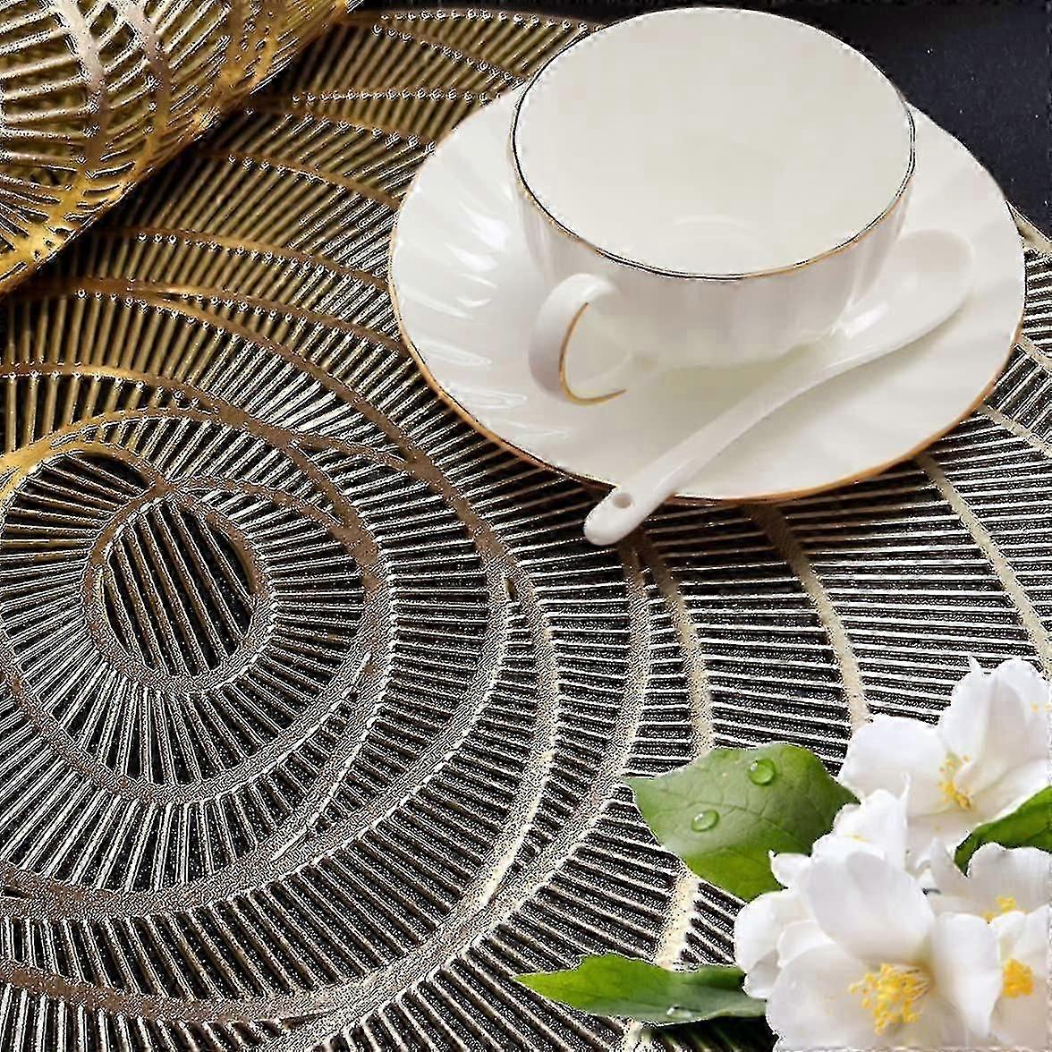 Set Of 6 Washable Pvc Placemats Non-slip Wear-resistant Heat-resistant ...