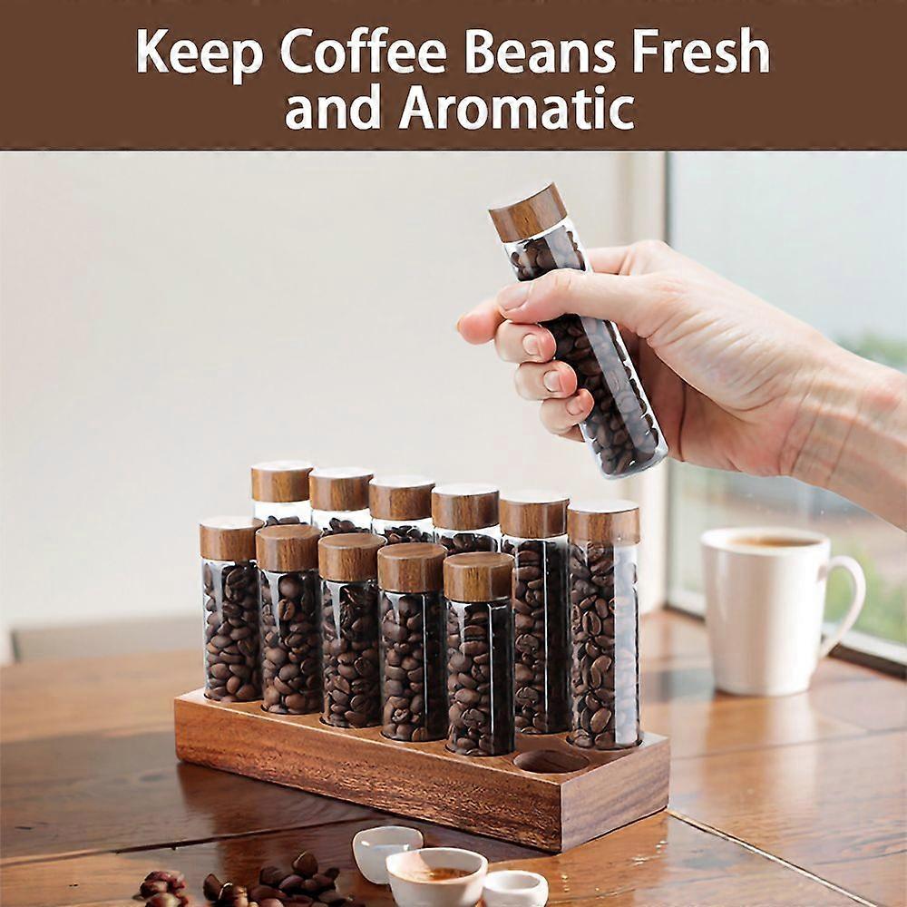 12pcs Single Dose Coffee Bean Storage Tubes Borosilicate Glass Coffee ...