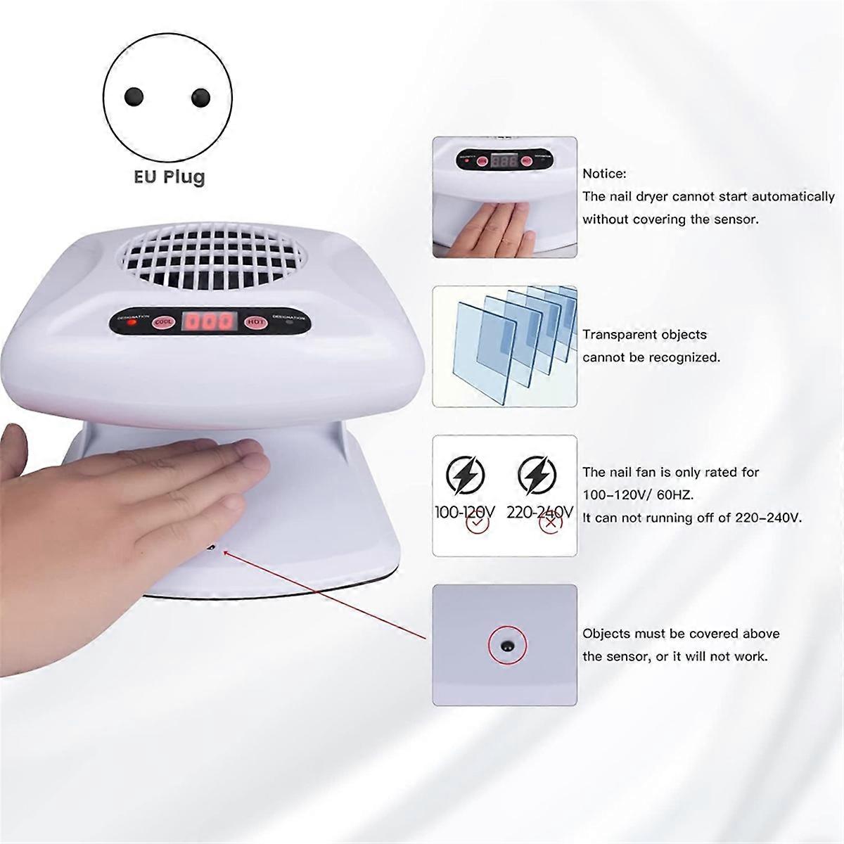 Nail Dryer for Regular Polish,300W Nail Drying Fan with Auto Sensor,Hot ...