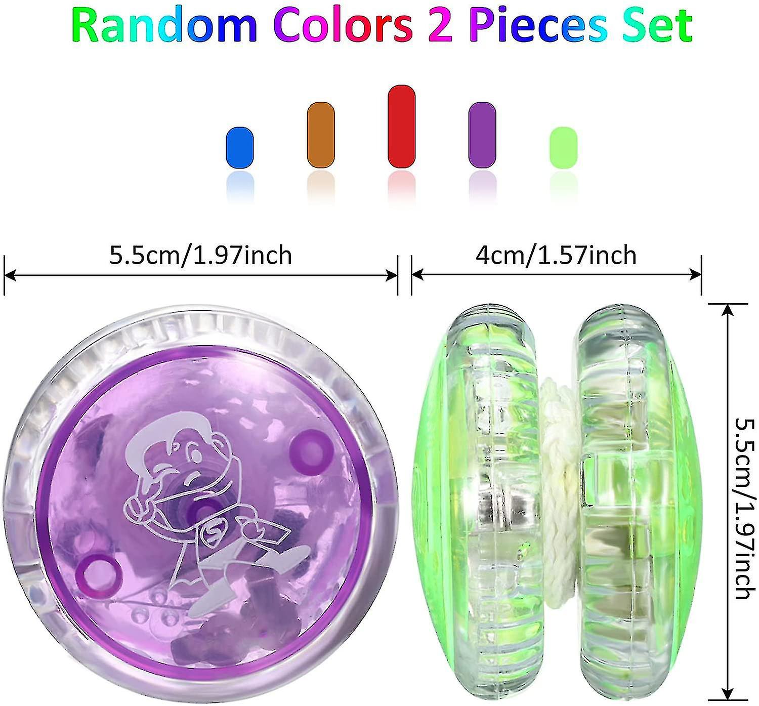 2 Pieces Led Yoyo Toys Led Light Yoyo Responsive Ball Bearing Yoyo For ...