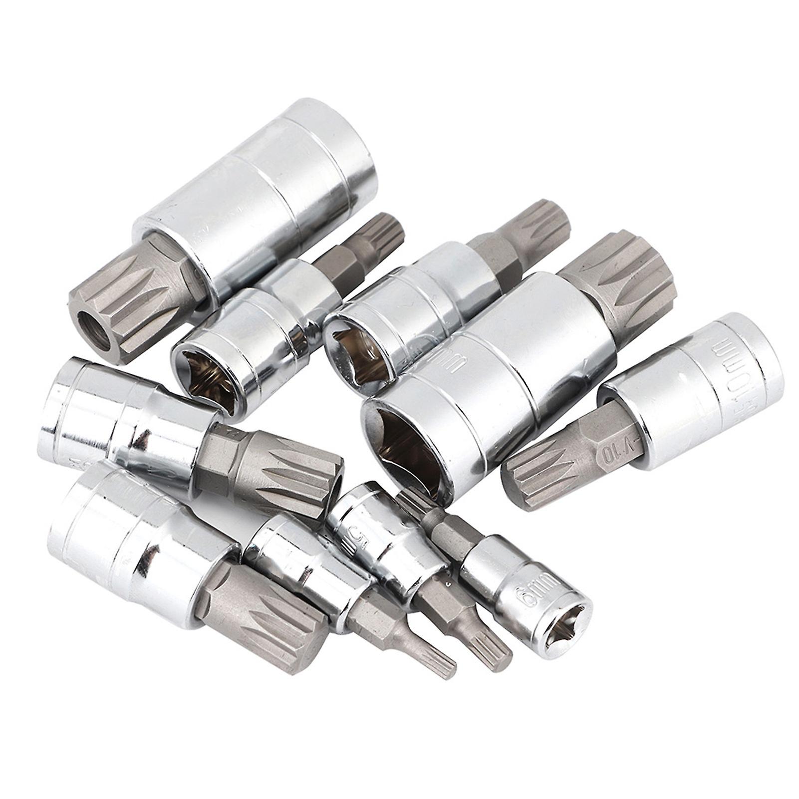 Triple Square Socket,10Pcs 12 Point Triple Triple Bit Socket Splined ...