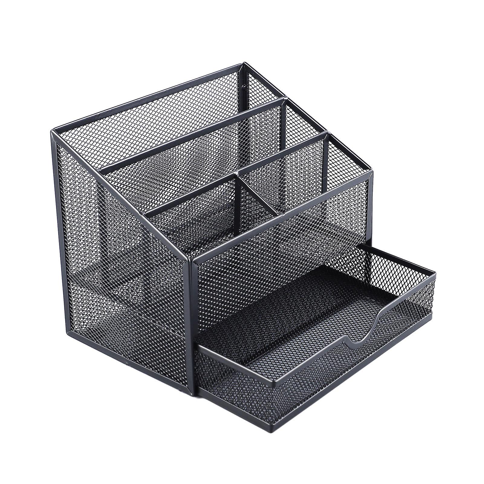 Metal Mesh Desk Organizer - Office Table Organizer with Drawer for ...