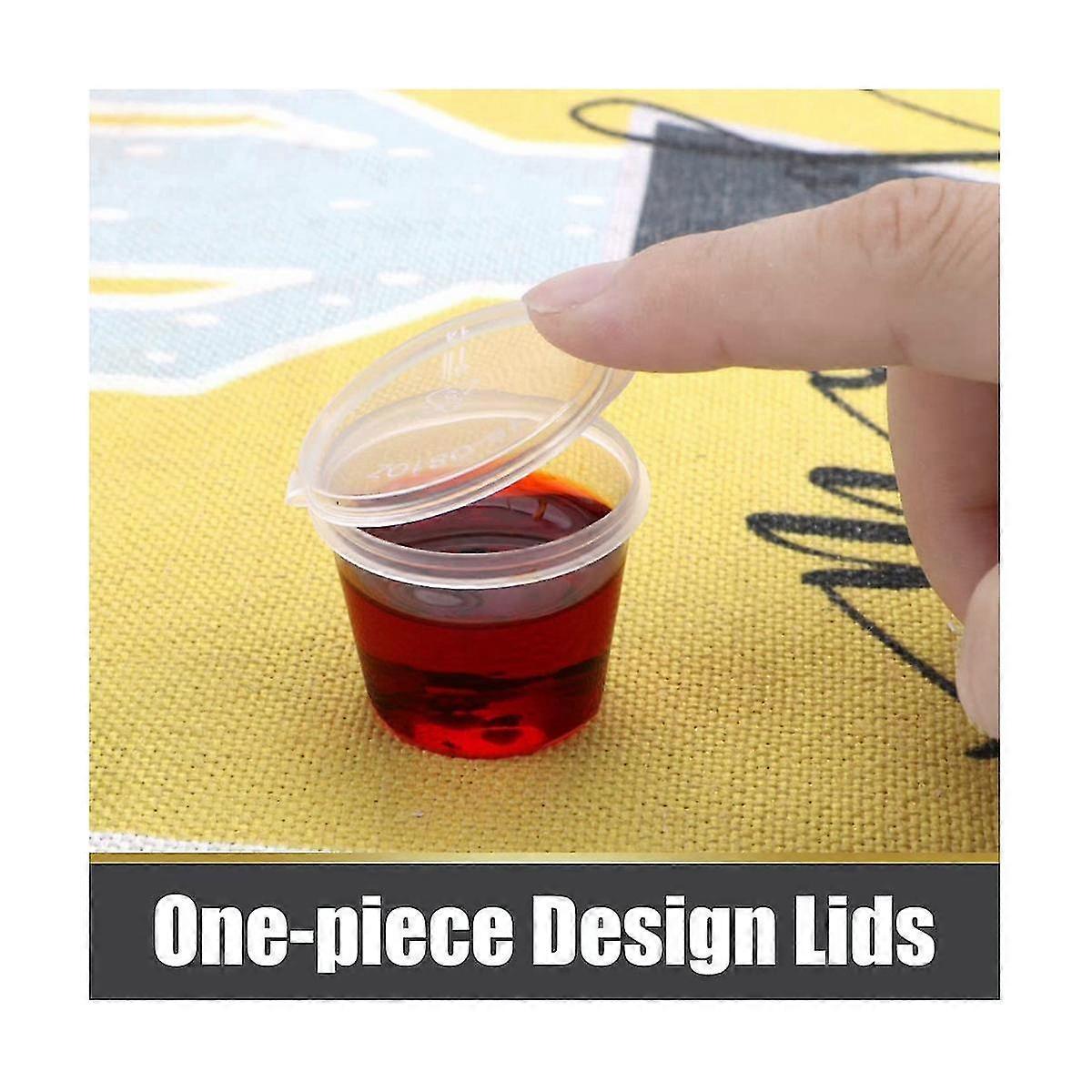 100 Pieces Small Plastic Containers With Lids, 25ml Small Sauce Pots ...