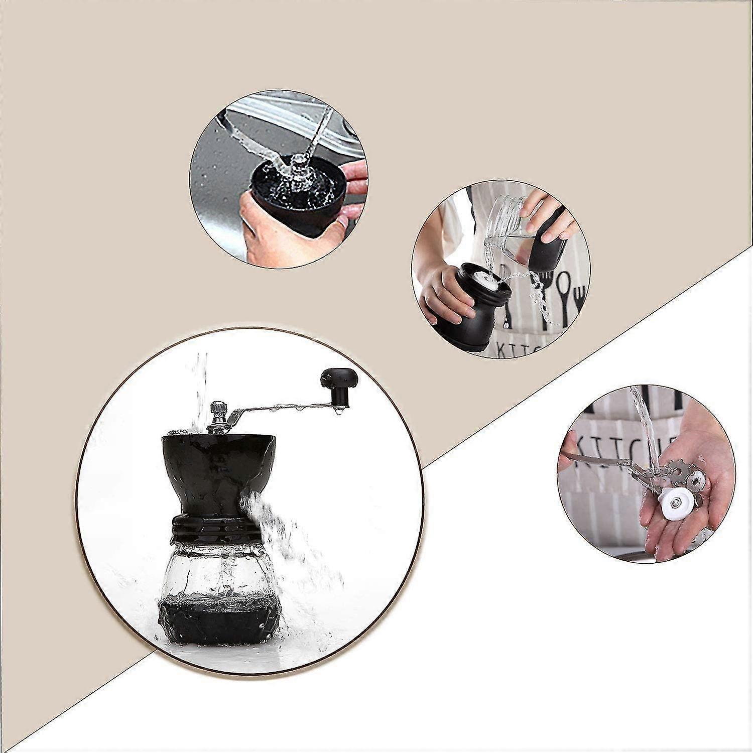 Manual Coffee Grinder Handheld Coffee Mill With 2 Glass Jars For Drip ...