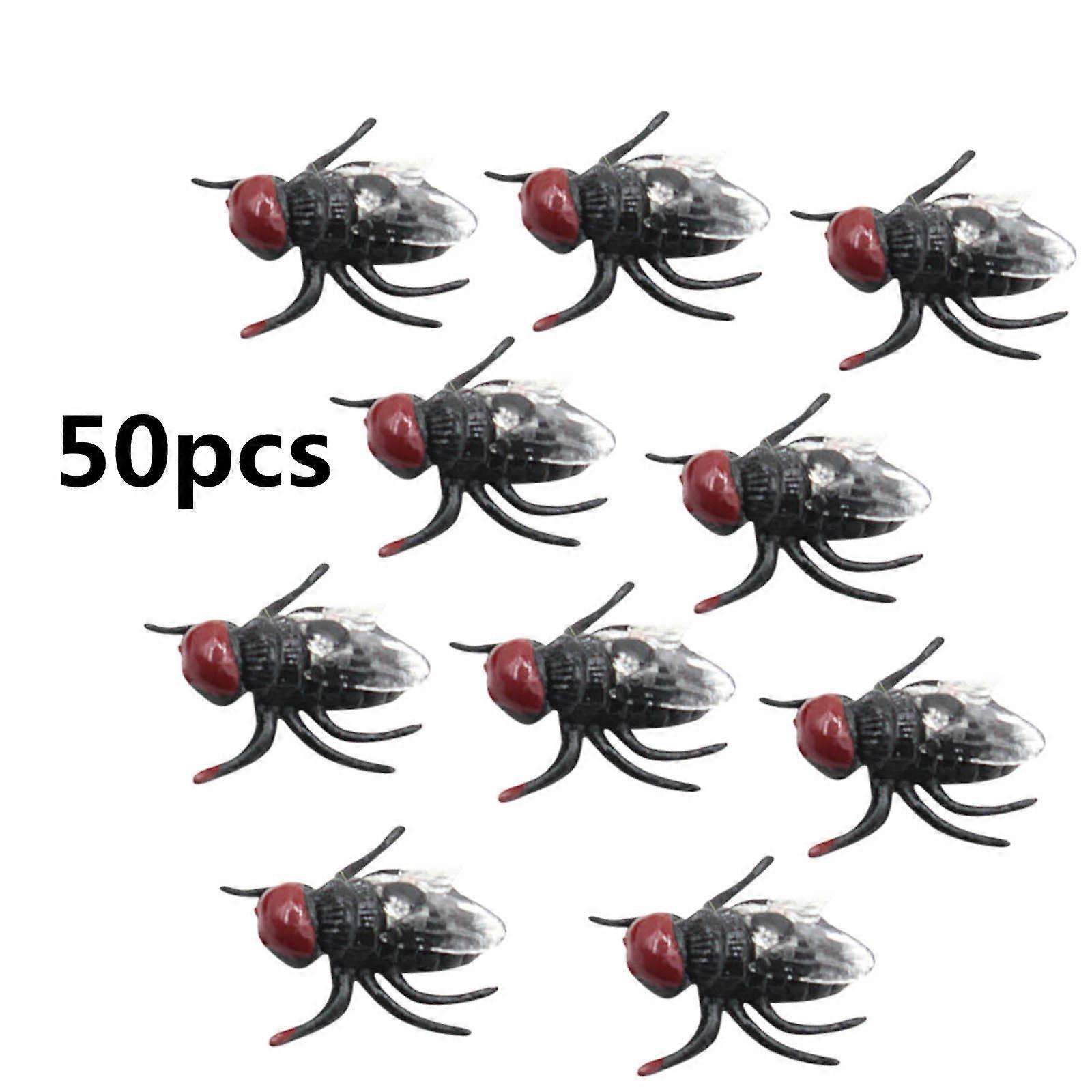 Plastic Flies Toy Fake Fly Bugs Fake Plastic Insect Fly Toys Trick Joke ...