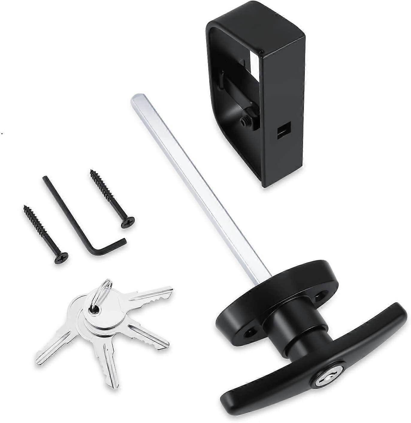 Shed Door Latch T-Handle Lock Kit with 4 Keys.Storage Barn Shed Door ...