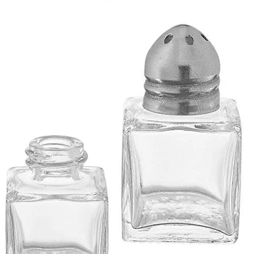 Mini Salt and Pepper Shakers, 0.5 oz / 1/2 oz Glass Cube Body ...