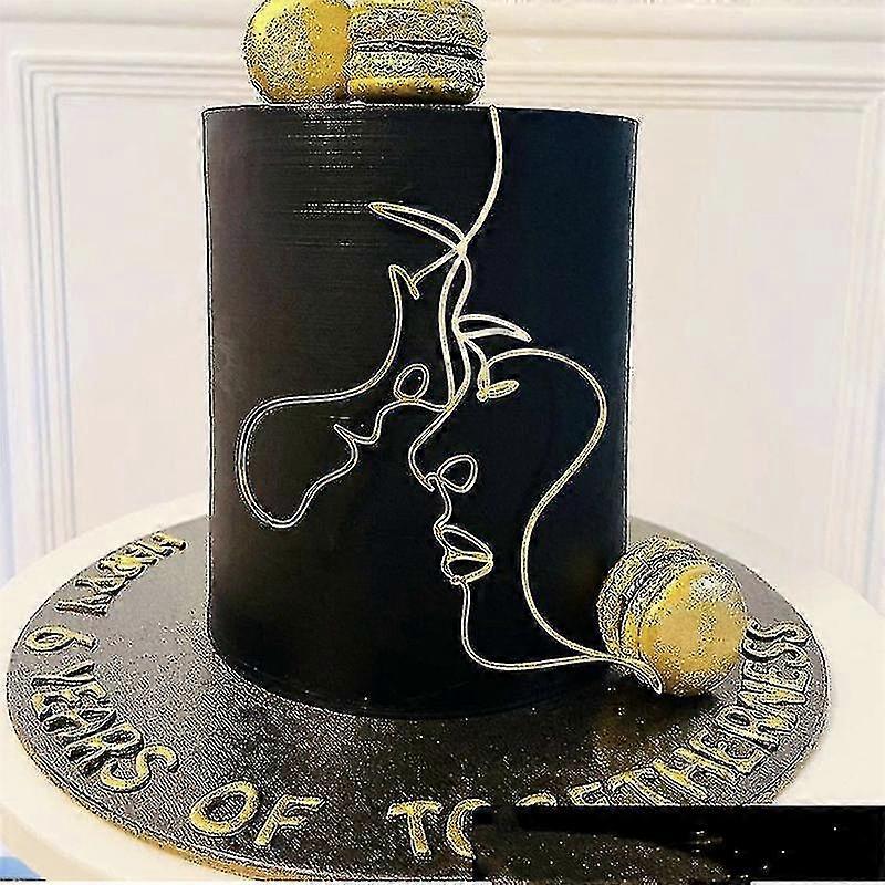 Acrylic Minimalist Art Lady Face Cake Topper Wedding Sexy Woman Girl ...