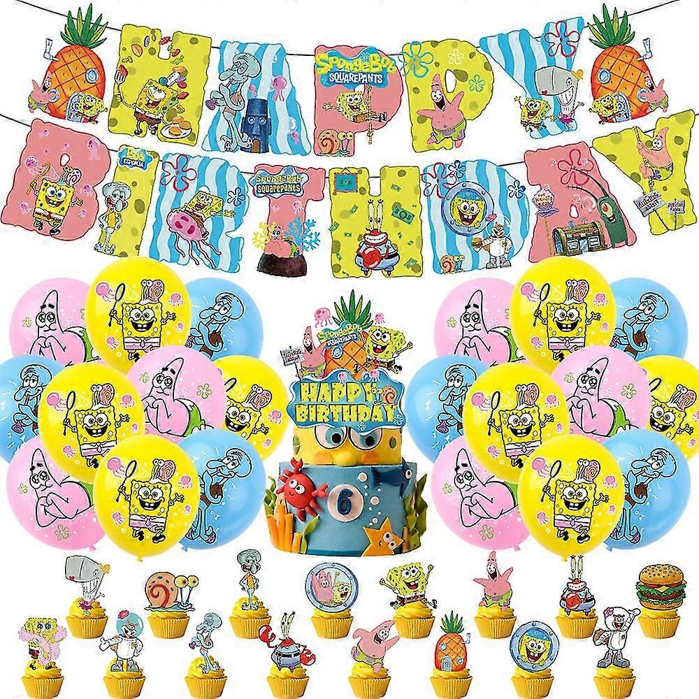 Spongebob Squarepants Theme Kids Cute Birthday Party Baby Shower ...