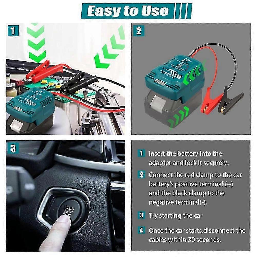 Jumper Cables Jump Kit for 18V Battery, Jump Starting Adapter Auto ...