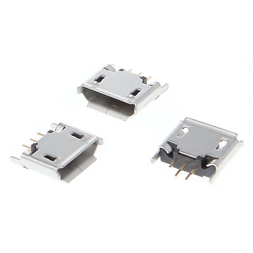10 Pcs Micro Usb Type B Female Socket 180 Degree 5-pin Smd Smt ...